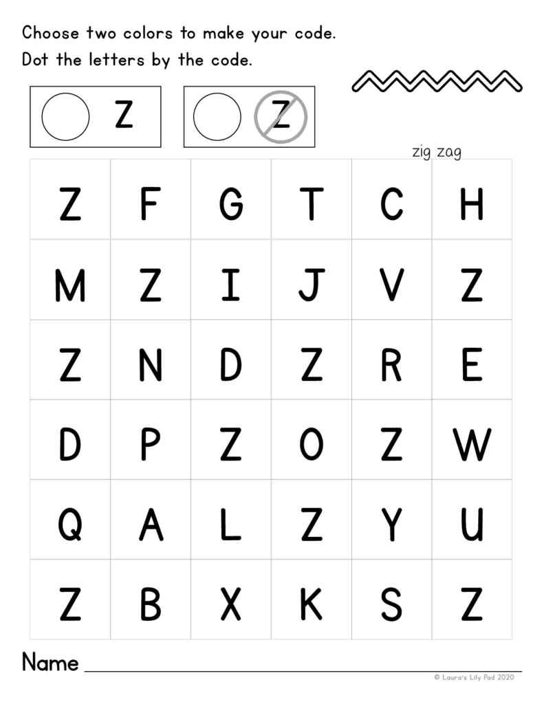Alphabet Letter Z Dot Marker Center | Made By Teachers