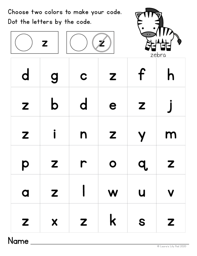 Alphabet Letter Z Dot Marker Center | Made By Teachers