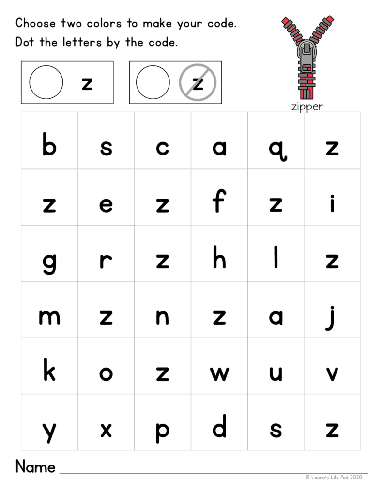 Alphabet Letter Z Dot Marker Center | Made By Teachers
