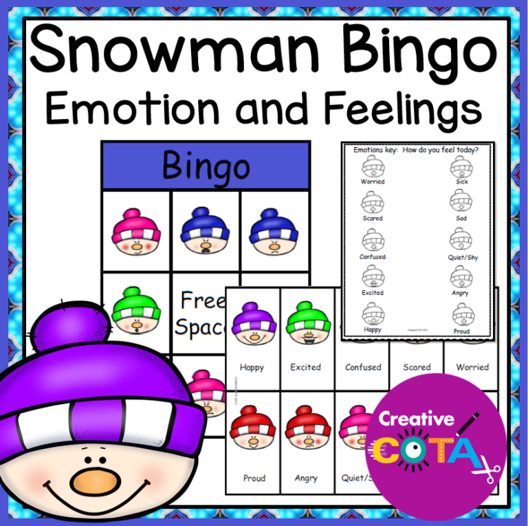 Winter Social Emotional Learning Activity Snowman Feelings Bingo | Made ...