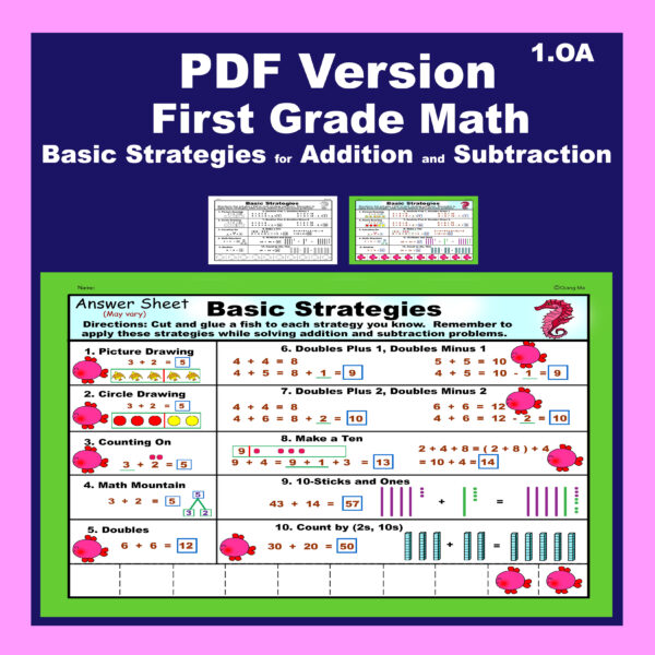 First Grade Math Basic Strategies 1.OA | Made By Teachers