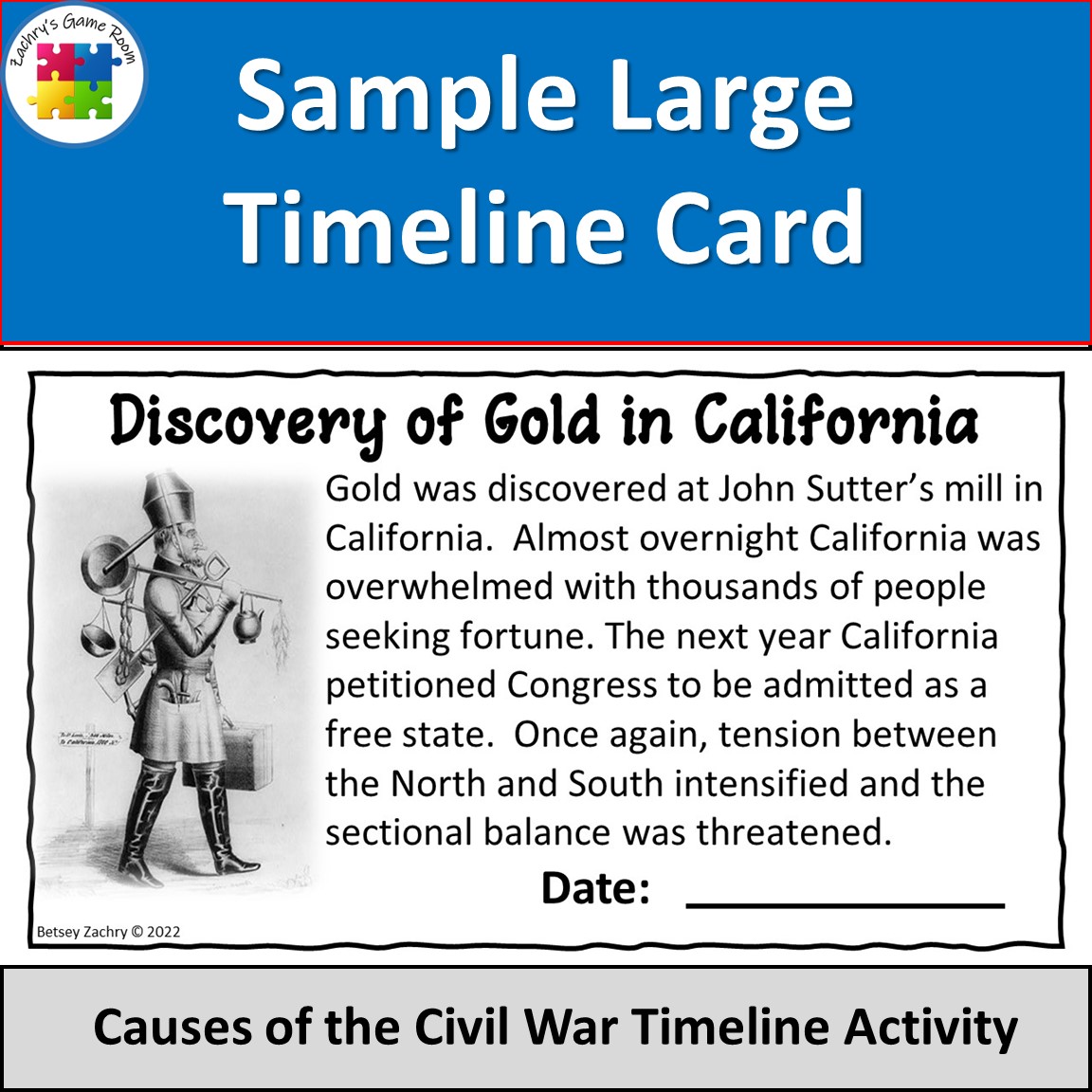 Events Leading Up to the American Civil War Timeline Activity | Made By ...