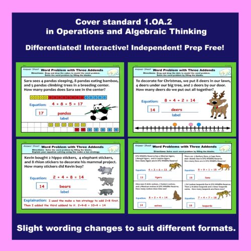 First Grade Math Word Problems 1.OA.2 | Made By Teachers