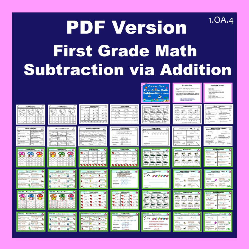 First Grade Math Subtraction 1.OA.4 | Made By Teachers