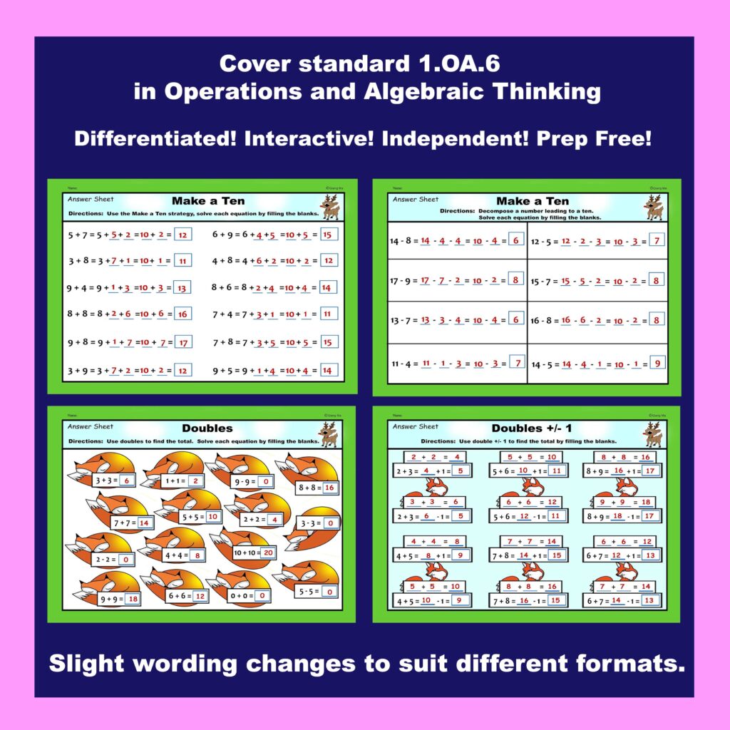 First Grade Math Addition Subtraction 1.OA.6 | Made By Teachers