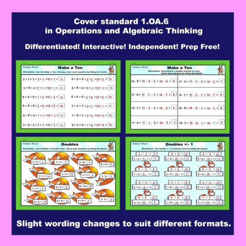 First Grade Math Addition Subtraction 1.OA.6 | Made By Teachers
