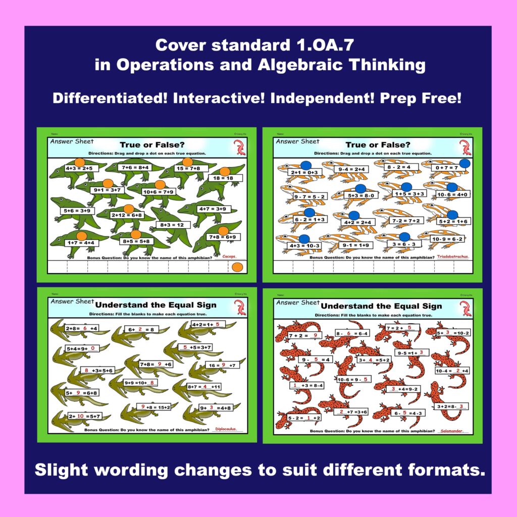 First Grade Math Equal Sign 1.OA.7 | Made By Teachers