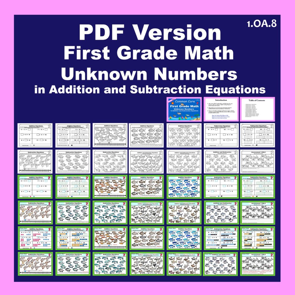 First Grade Math Unknown Numbers 1.OA.8 | Made By Teachers