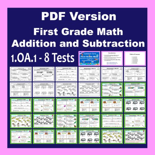First Grade Math Add Subtract 1.OA Tests | Made By Teachers