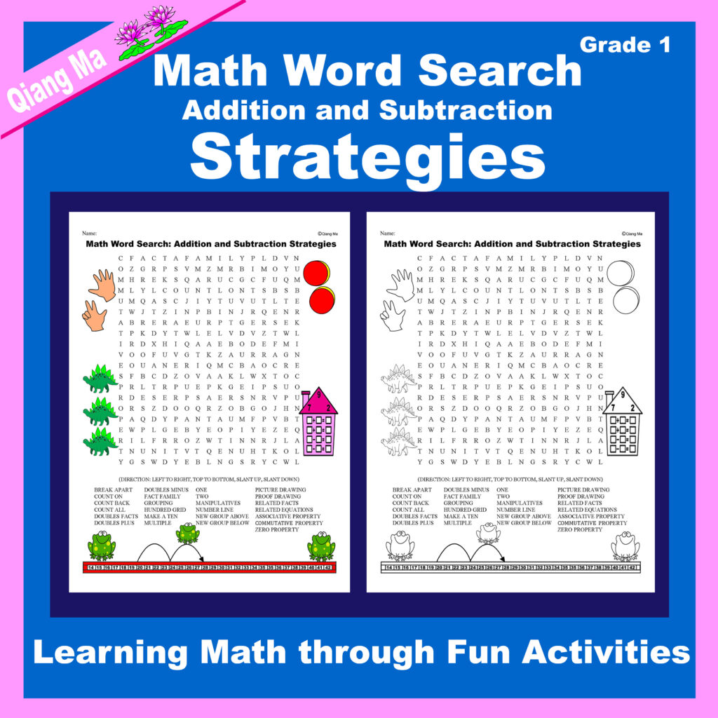 Math Word Search: Grade 1 Math Word Search 8 in 1 Bundle | Made By Teachers