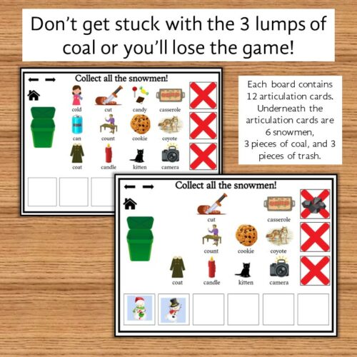 Winter Articulation Game: Collect the Snowmen - early developing sounds ...