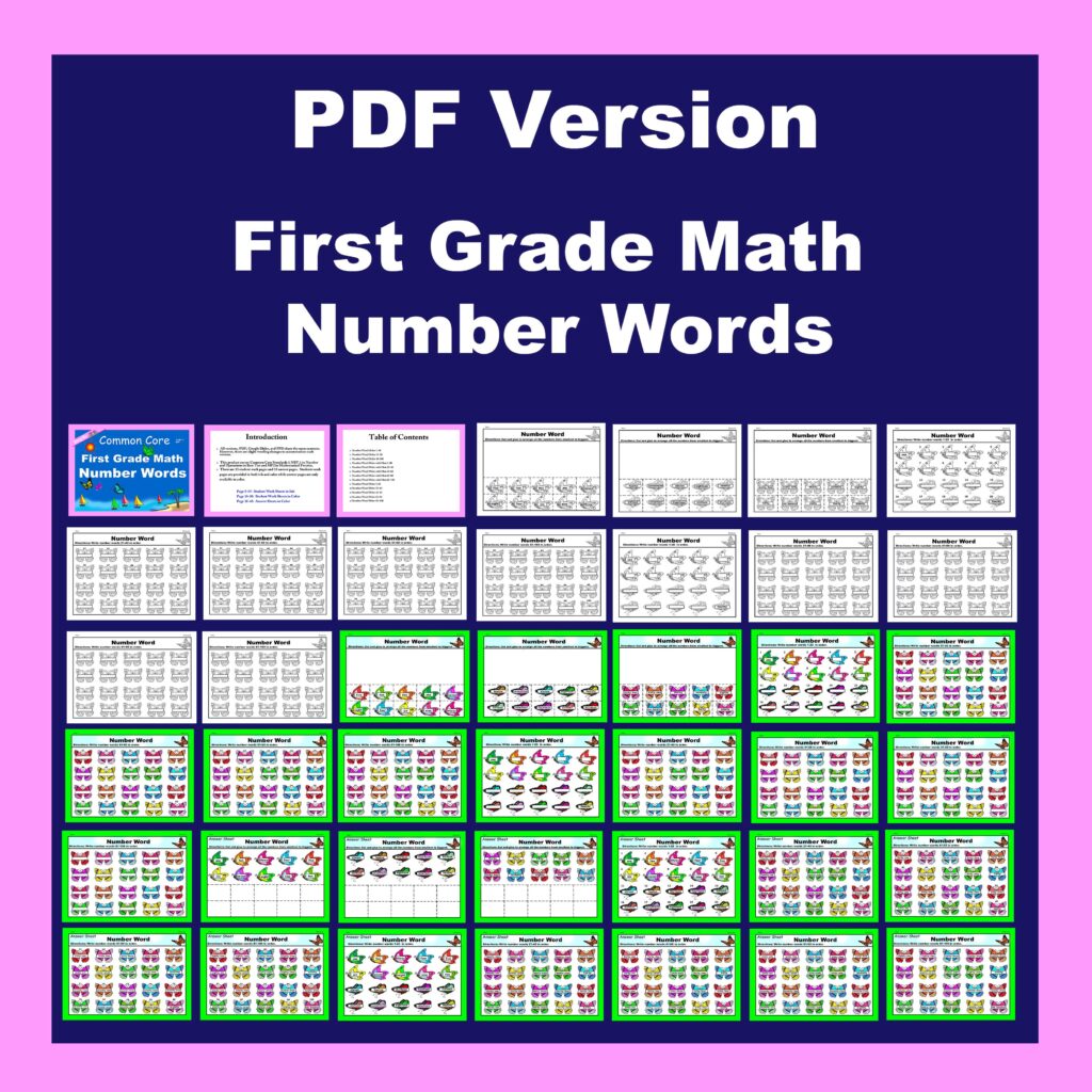First Grade Math Number Words 1.NBT.1 | Made By Teachers