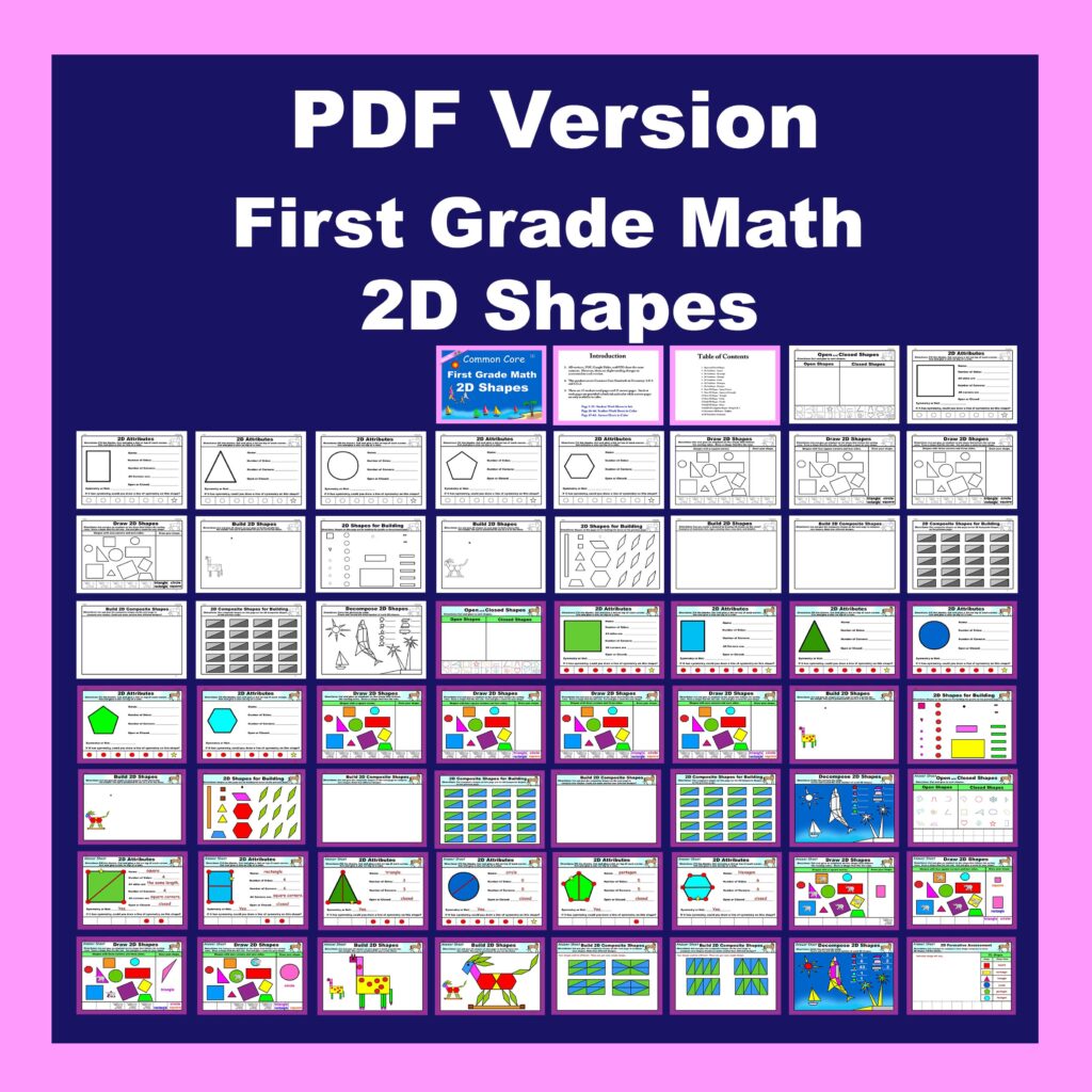 First Grade Math Geometry 2D Shapes 1.G.1-2 | Made By Teachers