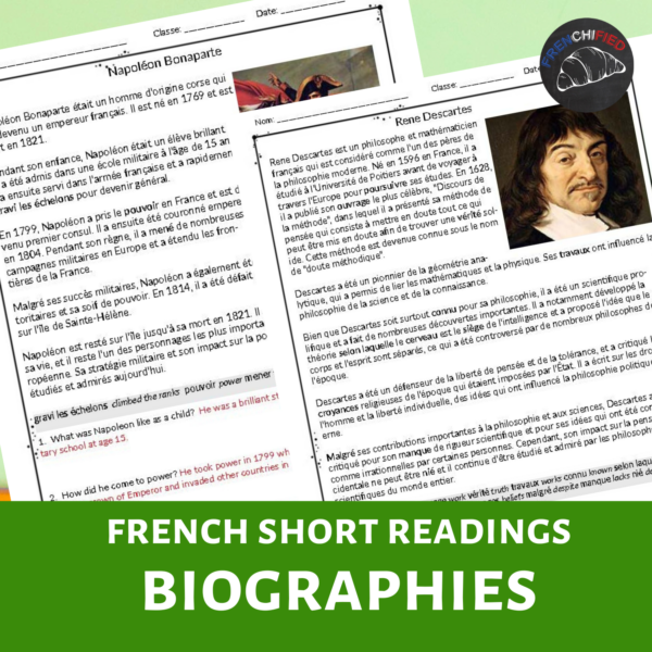 Short French reading passages - Bundle #2 | Made By Teachers