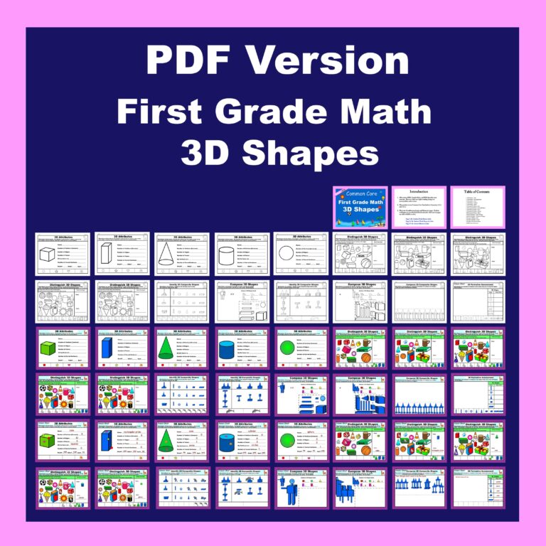 First Grade Math Geometry 3D Shapes 1.G.1-2 | Made By Teachers