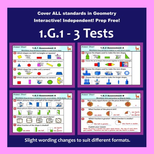 First Grade Math Geometry 1.G Tests | Made By Teachers