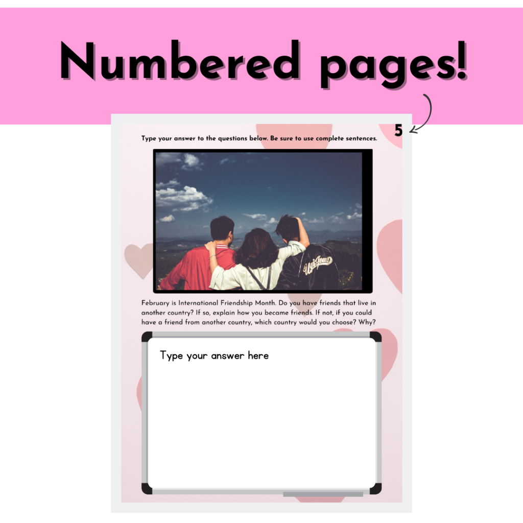 February ESL BELL RINGERS/WRITING PROMPTS W/PICTURES | Made By Teachers