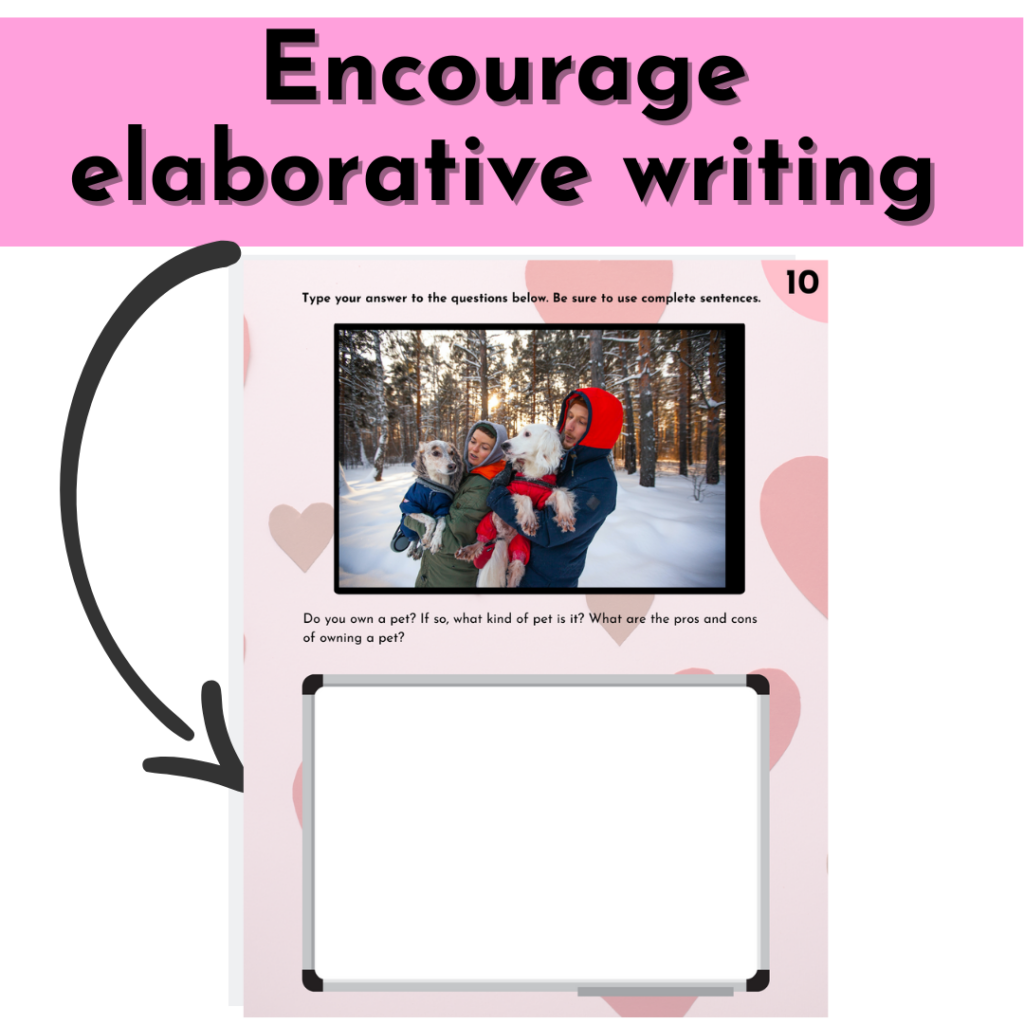 February ESL BELL RINGERS/WRITING PROMPTS W/PICTURES | Made By Teachers