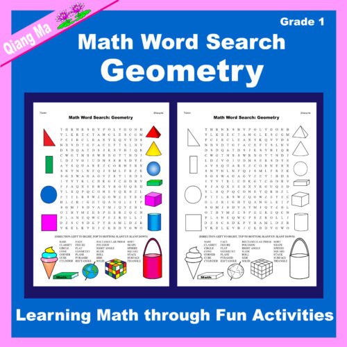 Math Word Search: Geometry (Gr 1) | Made By Teachers