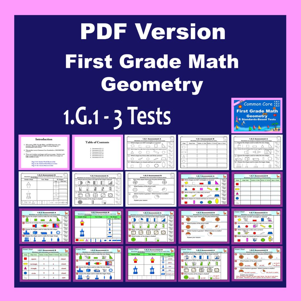 First Grade Math Geometry Bundle 1G | Made By Teachers