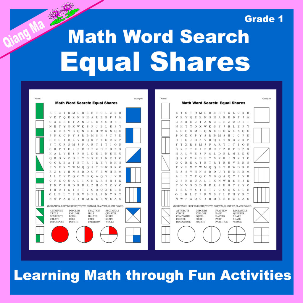 Math Word Search: Equal Shares (Gr 1) | Made By Teachers