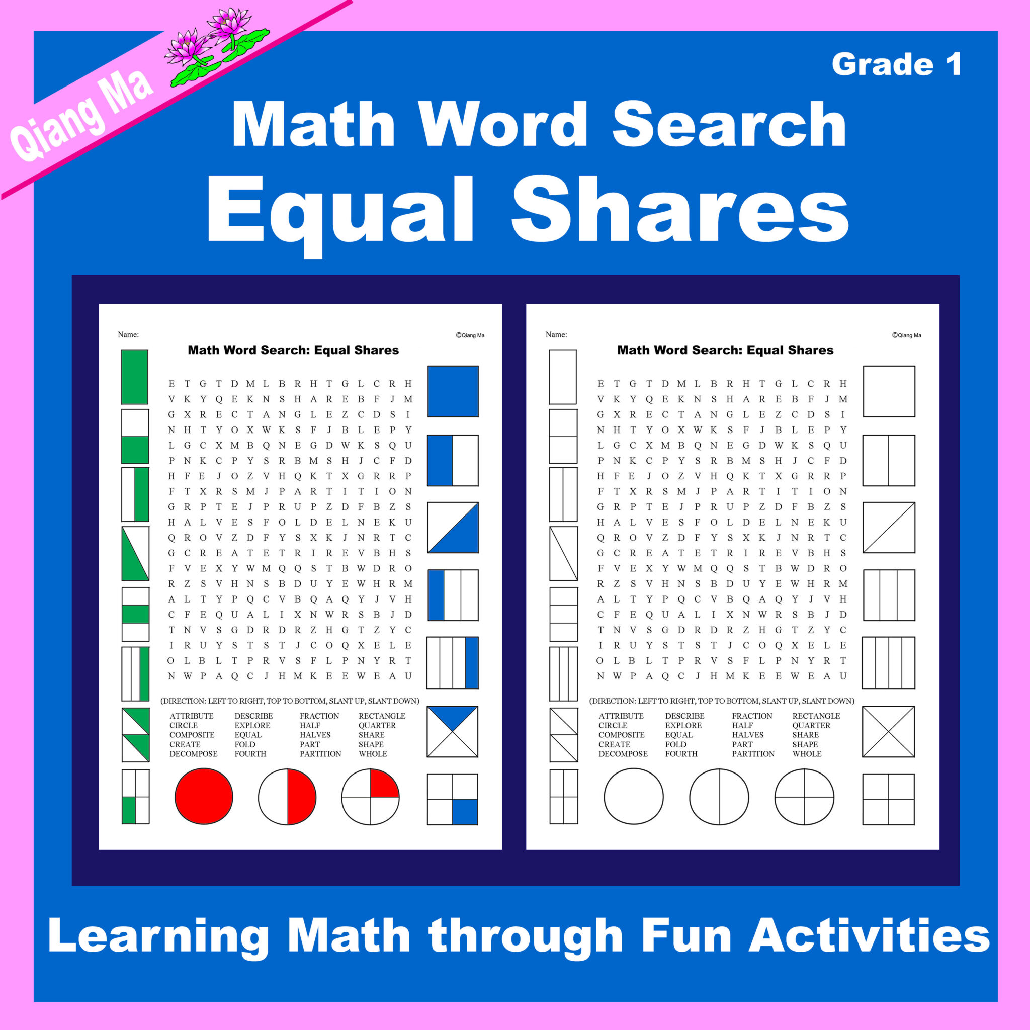 Math Word Search: Equal Shares (Gr 1) | Made By Teachers