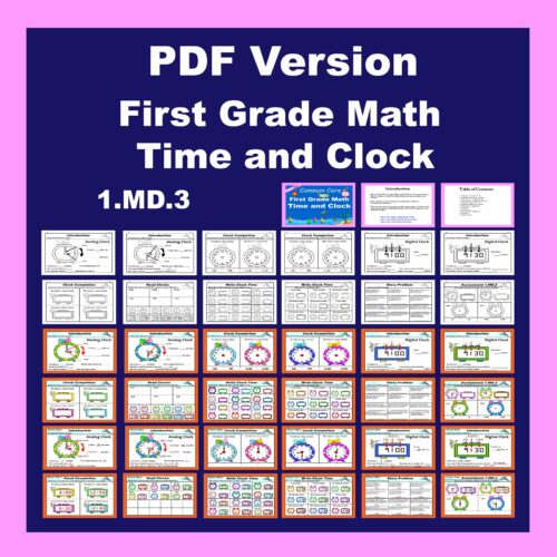 First Grade Math Time and Clock 1.MD.3 | Made By Teachers