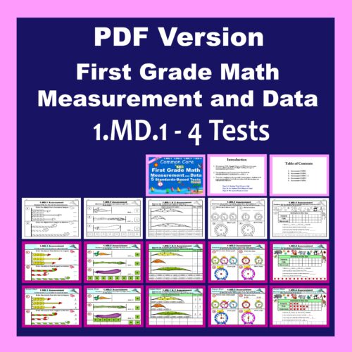 First Grade Math Measurement and Data 1.MD Tests | Made By Teachers