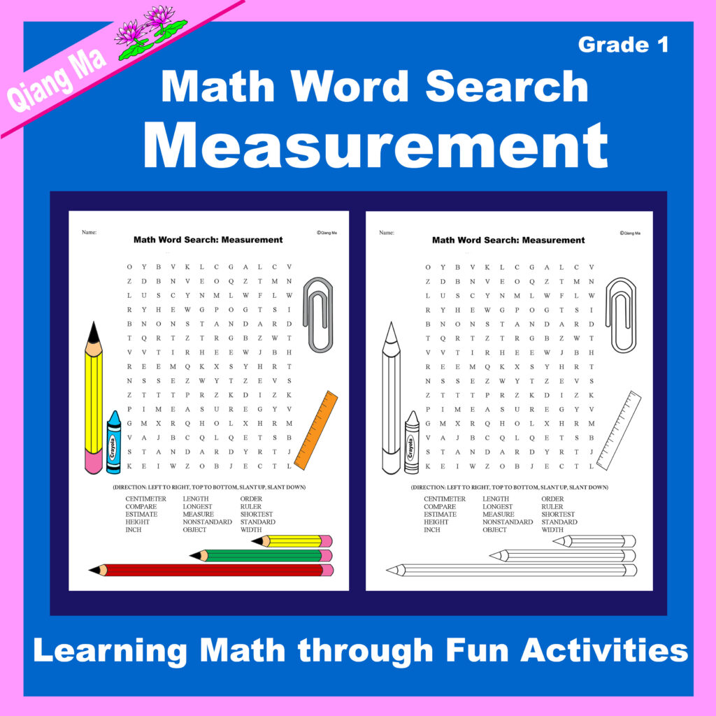 Math Word Search: Measurement (Gr 1) | Made By Teachers