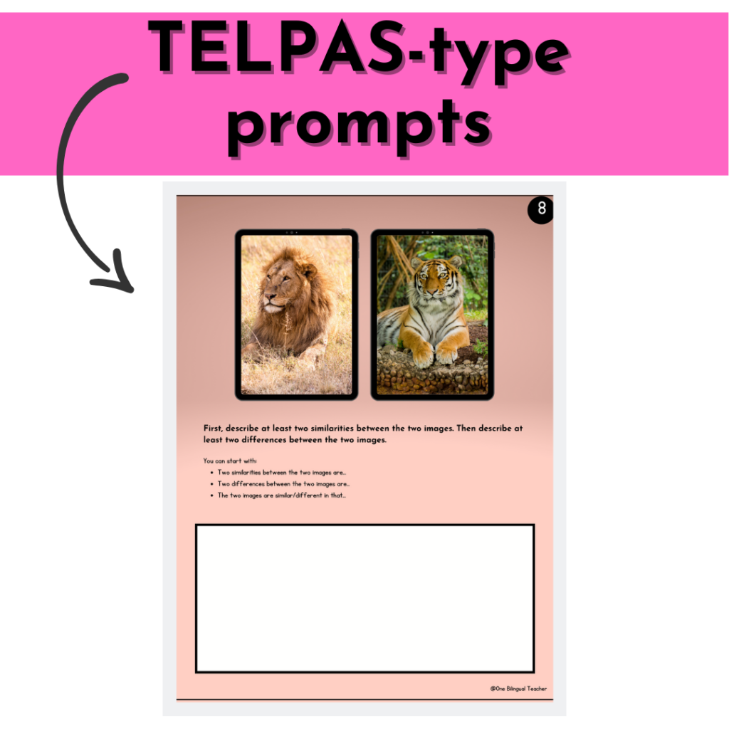 DIGITAL TELPAS SPEAKING PROMPTS ACTIVITIES #1 | Made By Teachers