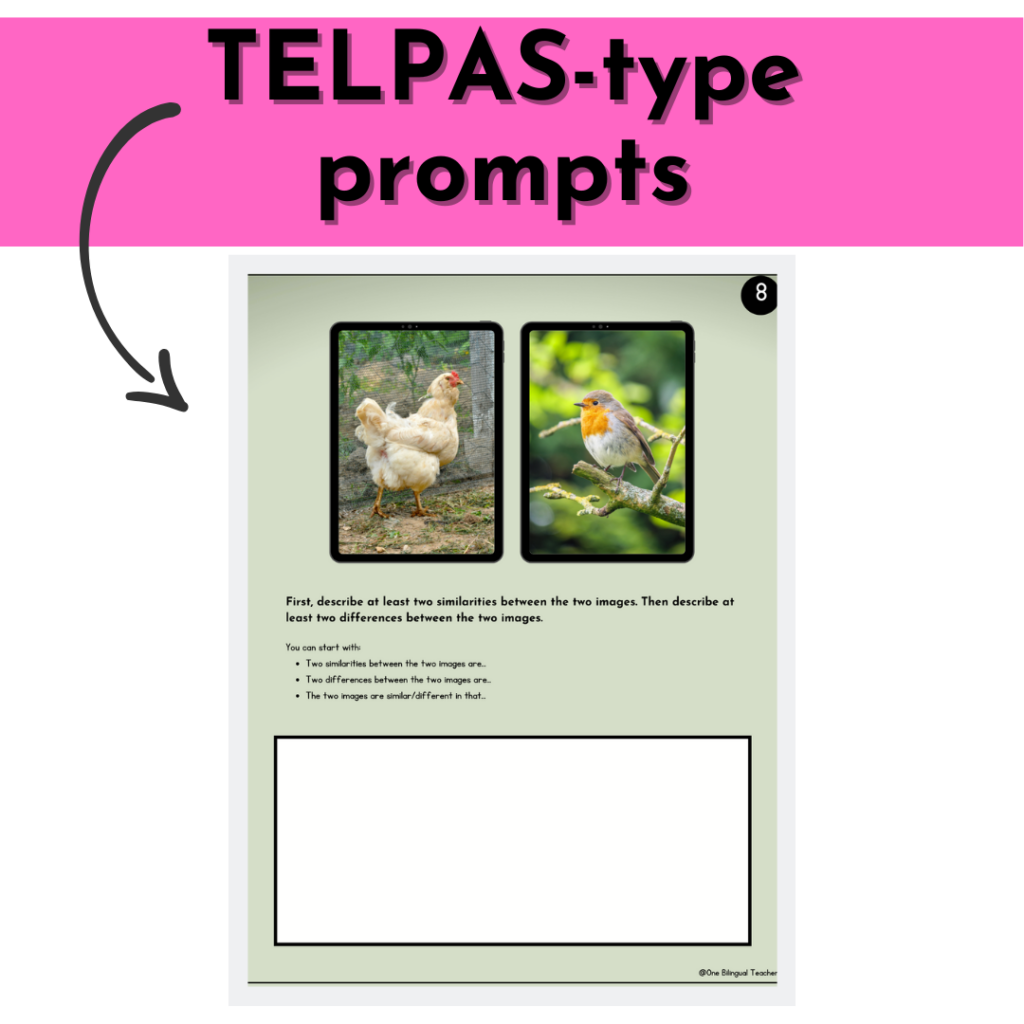 DIGITAL TELPAS SPEAKING PROMPTS #2 | Made By Teachers