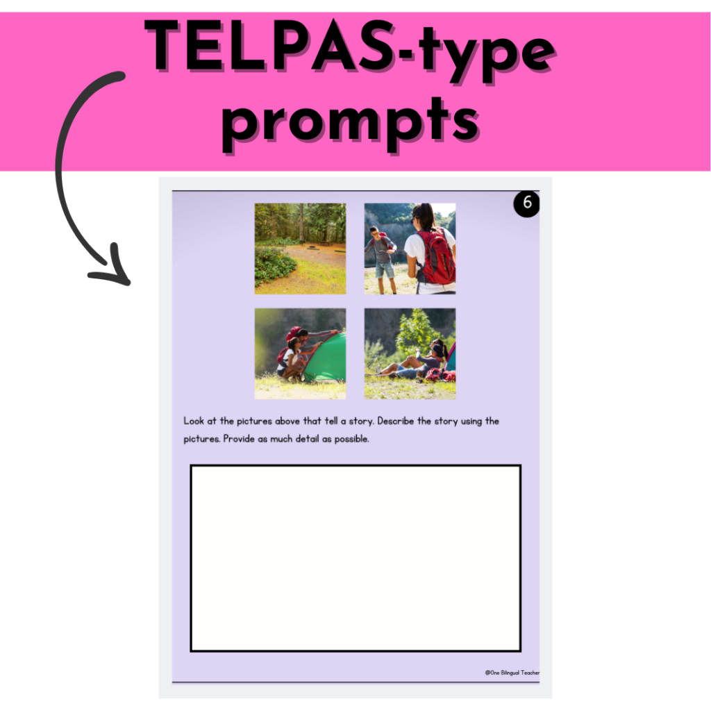 DIGITAL TELPAS SPEAKING PROMPTS ACTIVITIES #8 | Made By Teachers