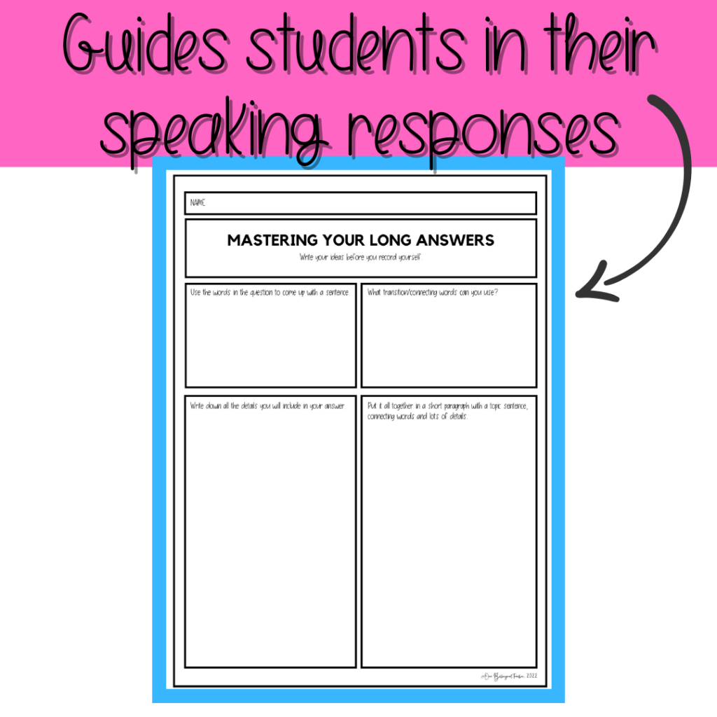 Mastering TELPAS Speaking Graphic Organizers | Made By Teachers