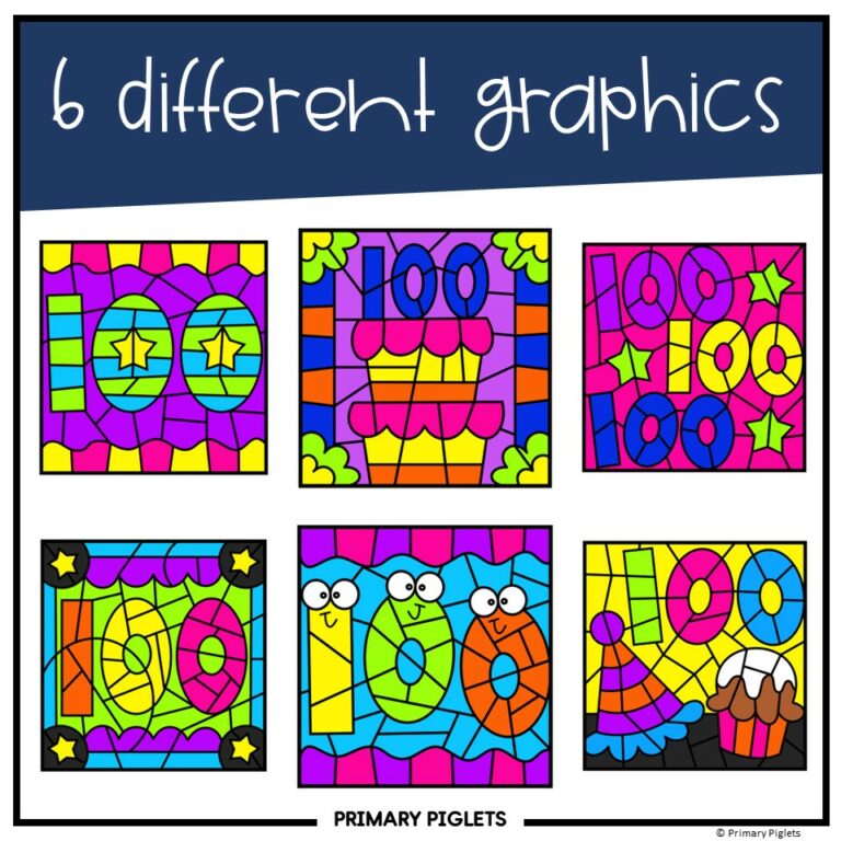 100TH DAY OF SCHOOL COLOR BY NUMBER MULTIPLICATION FACTS | 100TH DAY OF ...