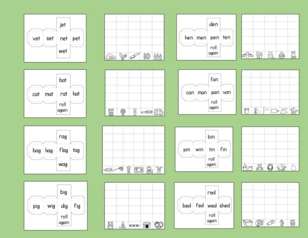 First Grade CVC Word Decode Read and Write Short Vowel Word Families ...