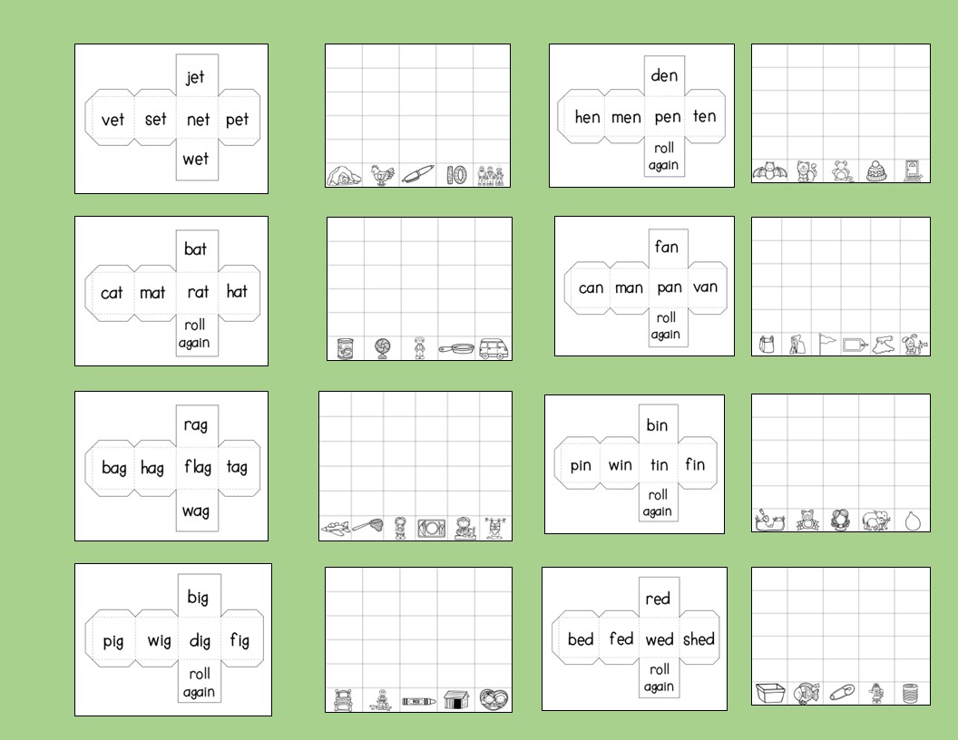 First Grade CVC Word Decode Read and Write Short Vowel Word Families ...