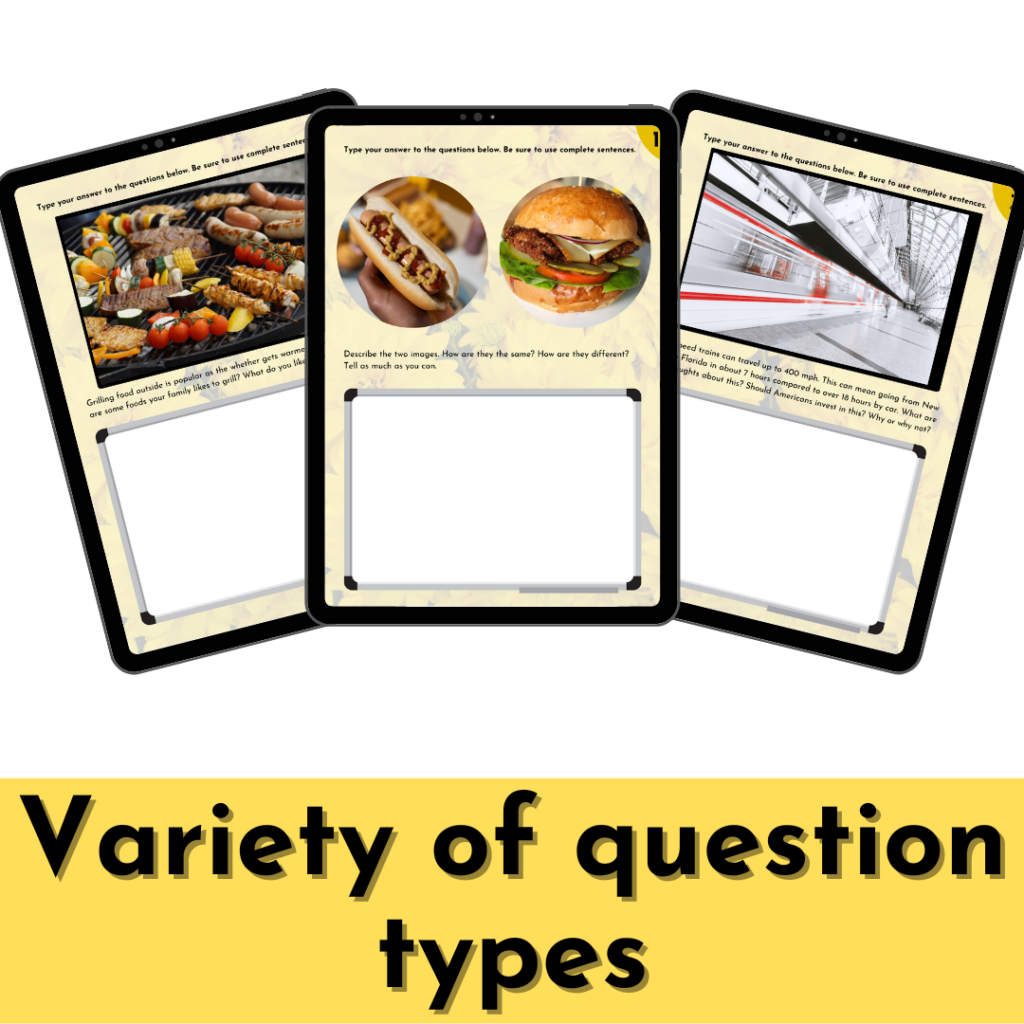 MAY ESL BELL RINGERS/WRITING PROMPTS W/PICTURES | Made By Teachers