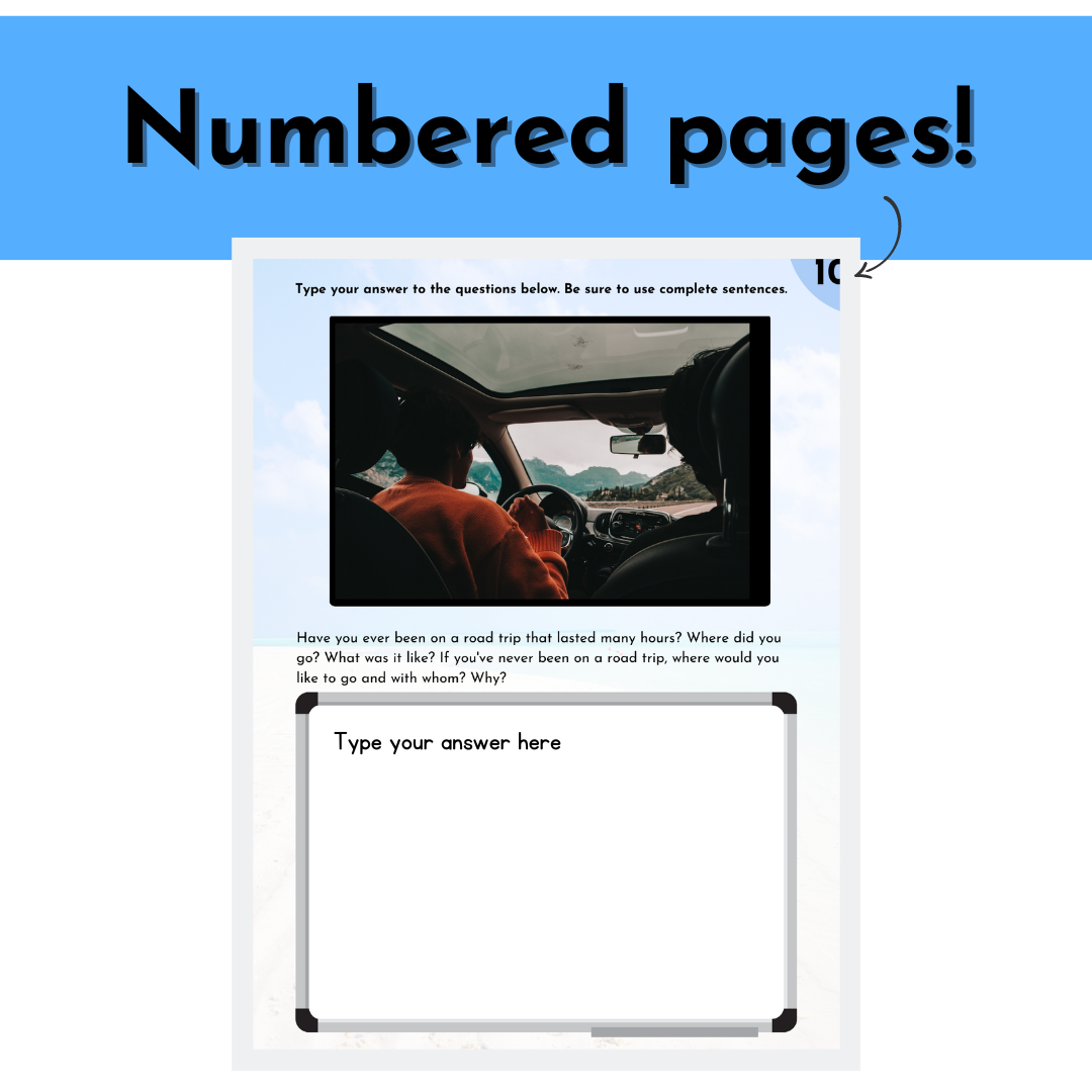 SUMMER ESL BELL RINGERS/WRITING PROMPTS W/PICTURES | Made By Teachers