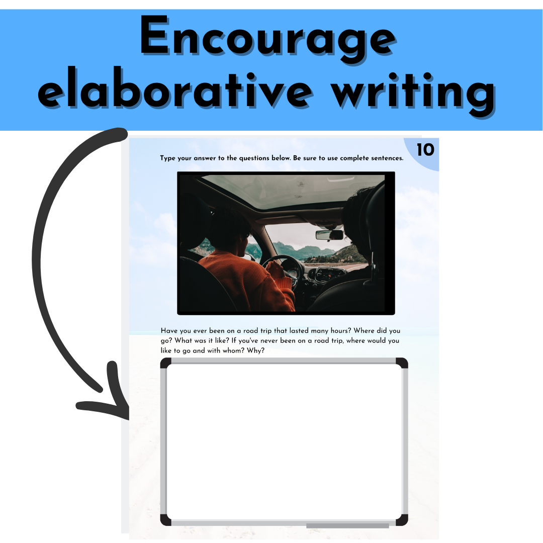 SUMMER ESL BELL RINGERS/WRITING PROMPTS W/PICTURES | Made By Teachers