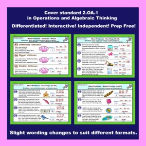 2nd Grade Math Word Problems 2.OA.1 | Made By Teachers