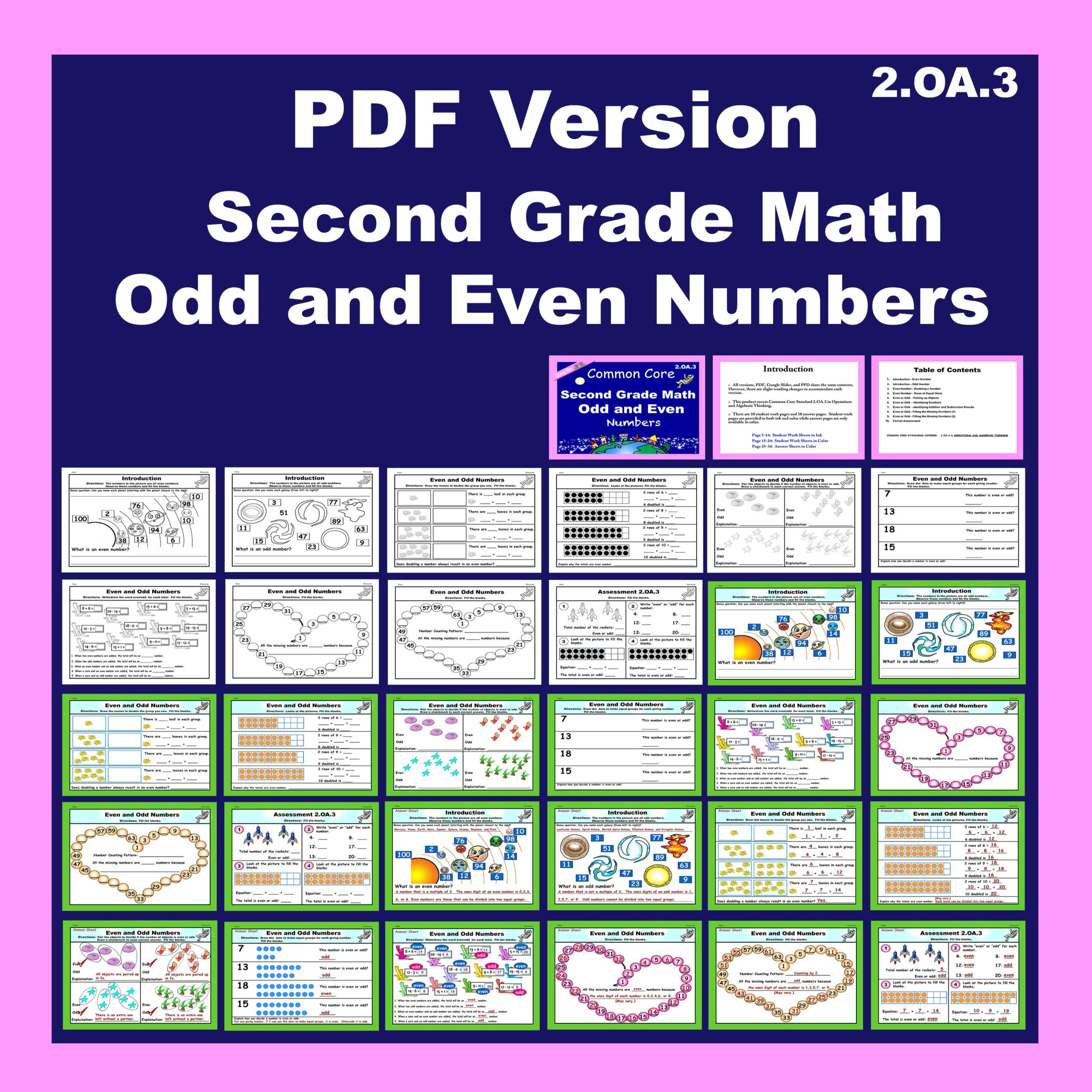2nd Grade Math Odd and Even Numbers 2.OA.3 | Made By Teachers