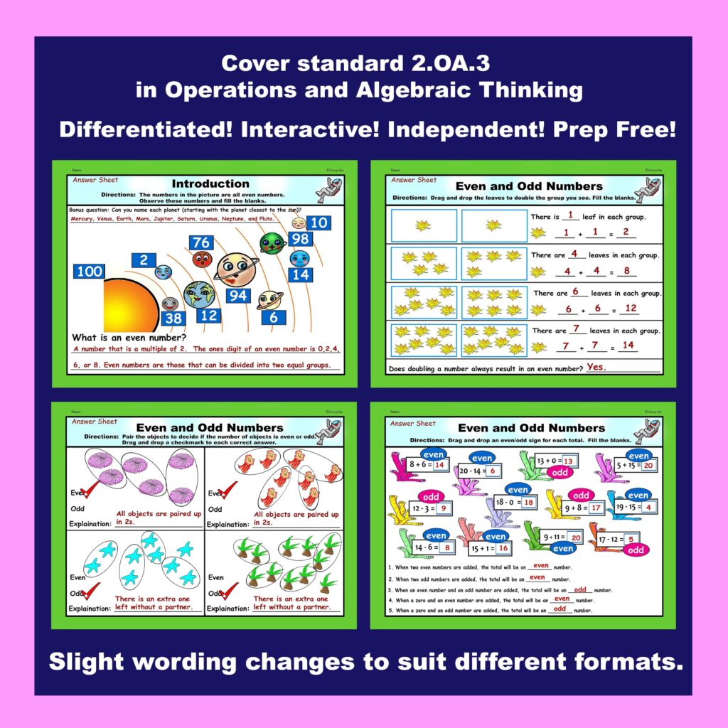 2nd Grade Math Odd and Even Numbers 2.OA.3 | Made By Teachers