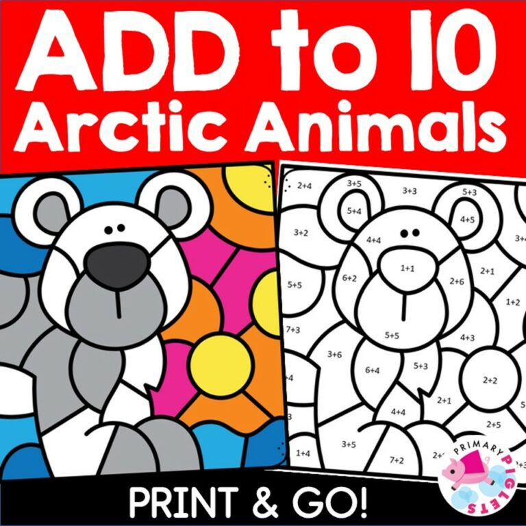 WINTER COLOR BY NUMBER ADDITION TO 10 | WINTER COLOR BY CODE ADDITION ...