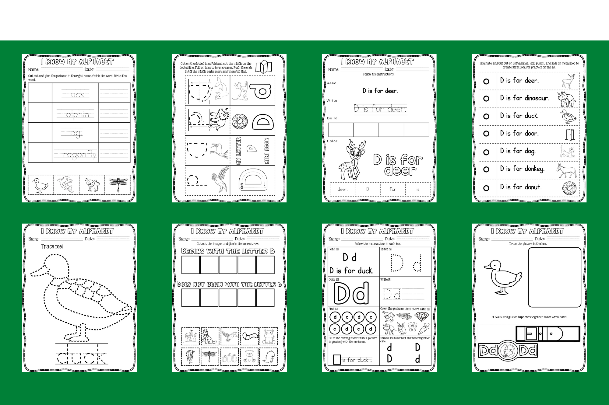 Pre-K Letter D Themed No Prep Activity Workbook | Made By Teachers