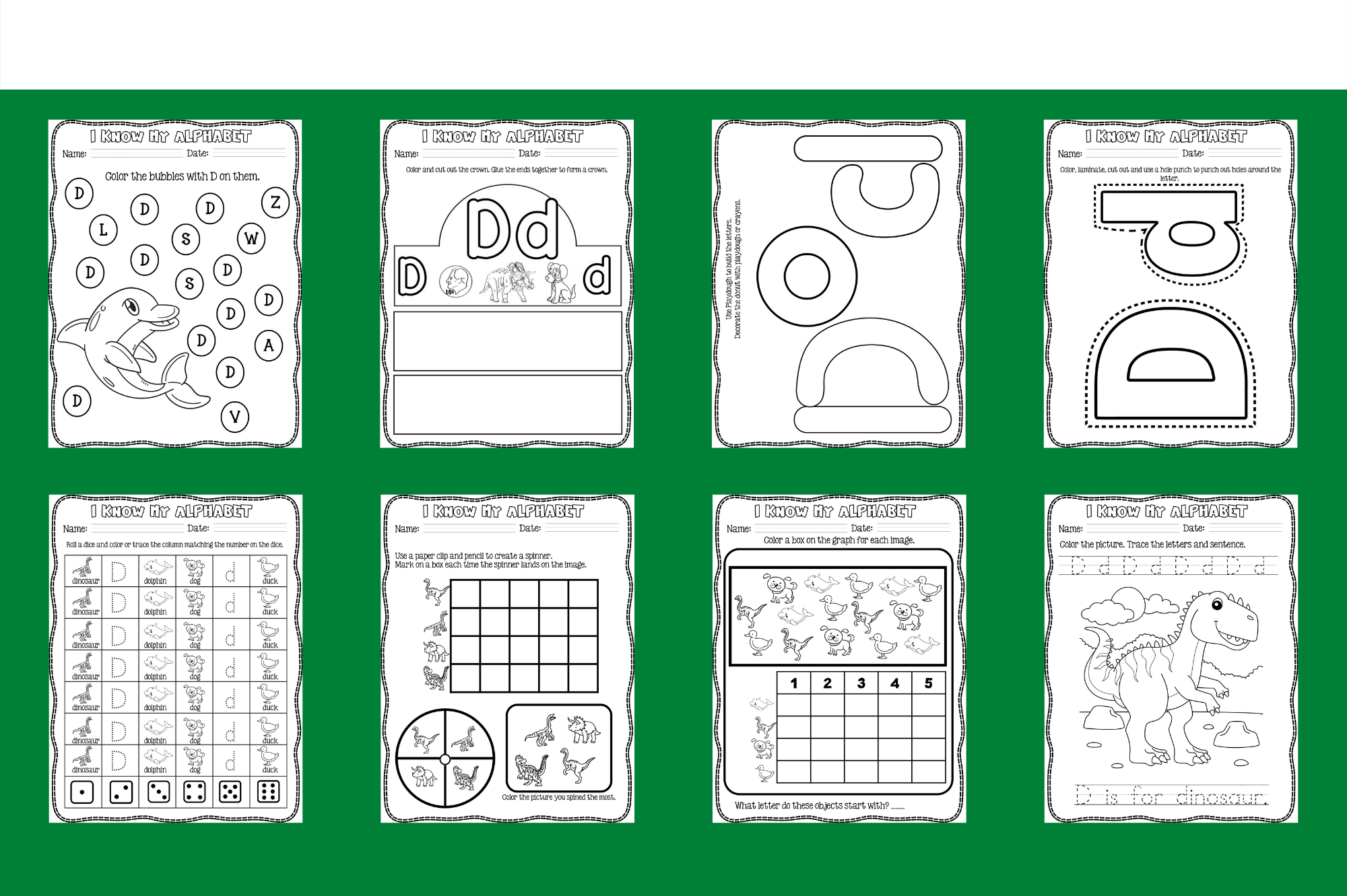 Pre-K Letter D Themed No Prep Activity Workbook | Made By Teachers