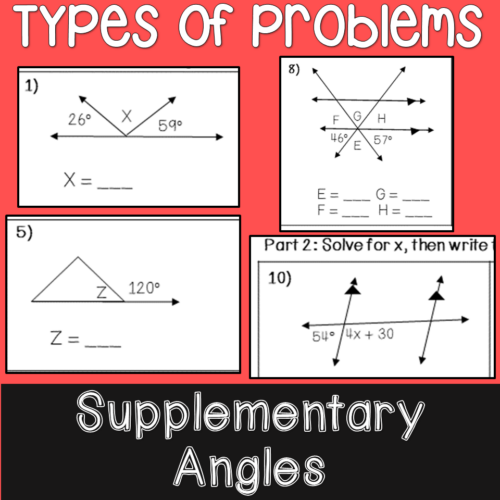 Supplementary Angles Math Notes Worksheet Maze Print or Digital ...