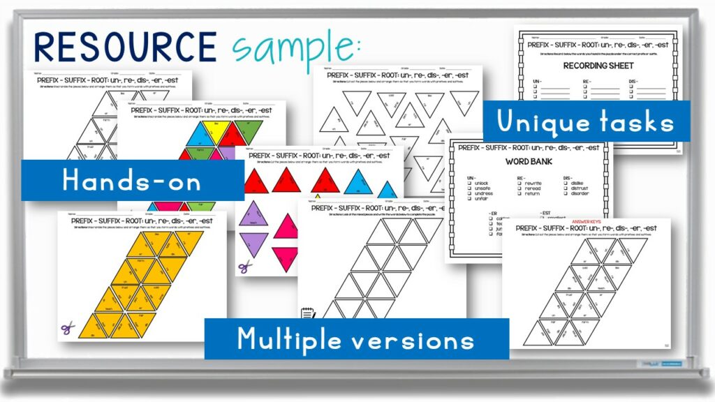 Prefix Suffix Tarsia Puzzle - Elementary Vocabulary Print and Digital ...