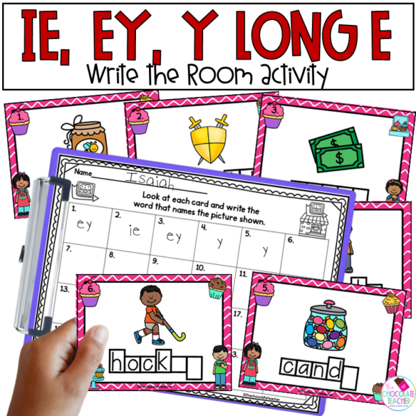 Long E IE EY Y Phonics Write the Room | Made By Teachers