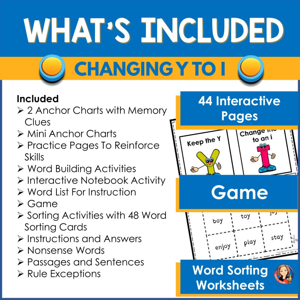 Y to I Spelling Rule Activities | Made By Teachers