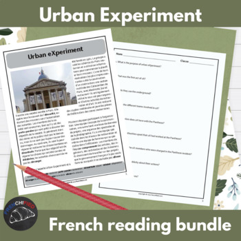 French reading comprehension activity - urban eXperiment | Made By Teachers